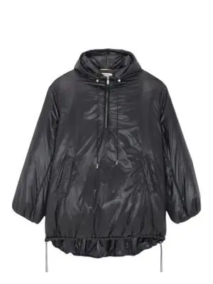 Saint Laurent Half-zip Hooded Jacket With Quilted Cassandre Logo - No
