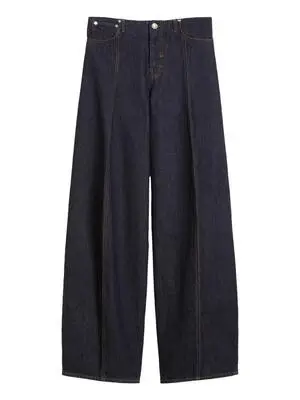 Sportmax Wide Leg Denim Trousers - Black