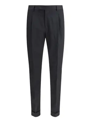 PT TORINO Pt Torinos Rebel Pleated Wool Trousers - Black