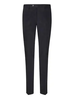 PT TORINO Tailored Button Trousers - Navy