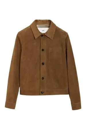 AMI Paris Ami Paris Logo Detailed Button-Up Jacket Hazelnut