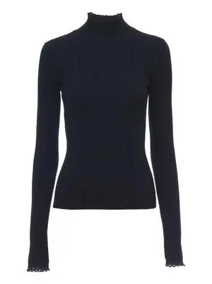 CHLOÉ Chloé High-Neck Ribbed Jumper With Scalloped Trim
