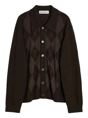 Our Legacy Argyle Wool Knit Cardigan - Black