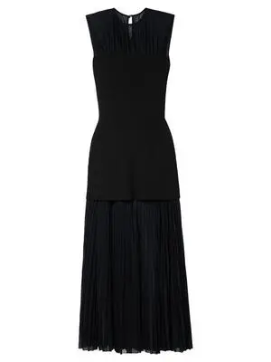 Proenza Schouler Sleeveless Layered Pleated Dress - Black
