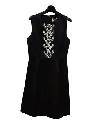 Max Mara Sleeveless Crewneck Dress With Embellishment - Black