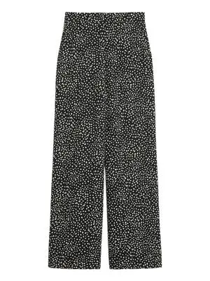 Max Mara Wide-leg Printed Trousers - Black