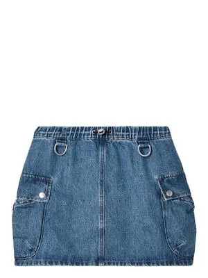 Coperni Drawstring Denim Skirt - Blue