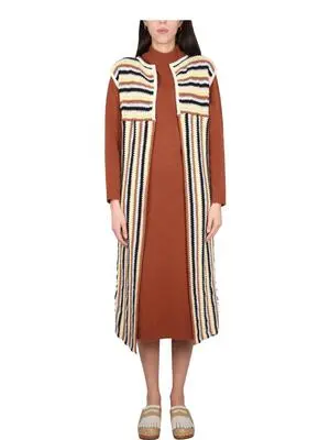 ALYSI Striped Knitted Gilet - Multicolor