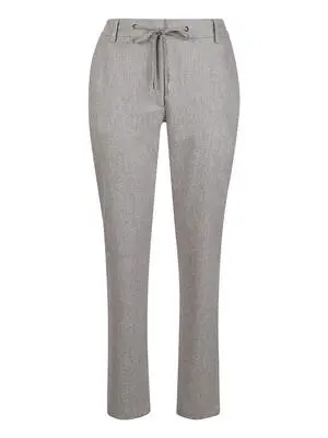 Eleventy Eleventy Drawstring Waist Straight Leg Trousers Gray