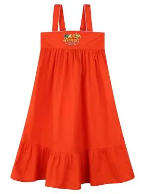 KENZO Kenzo Logo-Appliqué Square Neck Maxi Dress