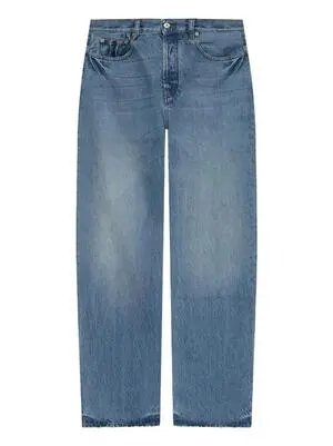 Jacquemus Straight-leg Jeans With Logo Embroidery - Blue/tobacco Color