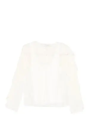 FORTE_FORTE Ruffled Long Sleeve Blouse - White