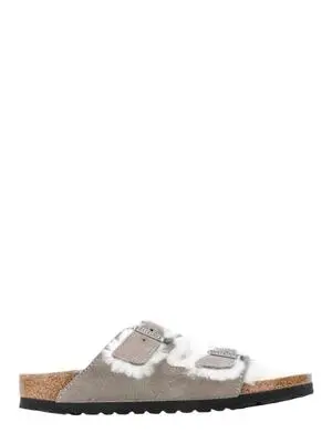 BIRKENSTOCK Birkenstock Arizona Shearling Slides Gray