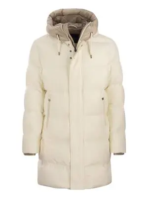 Herno Quilted Drawstring Hooded Coat - Nude