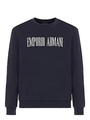 Emporio Armani Logo Crew Neck Sweater - Black