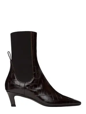 TOTEME Embossed Pointed Toe Boots - Black