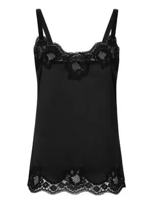 Dolce & Gabbana Lace-trimmed Spaghetti Strap Cami Top - Black
