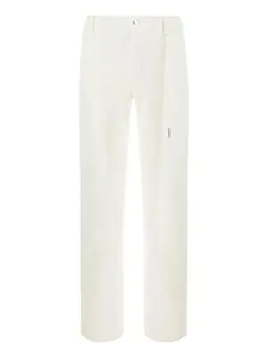 ANN DEMEULEMEESTER Straight Leg Jeans With Front Pleats - White