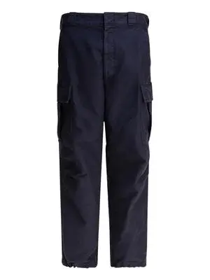 Prada Logo Detailed Straight Leg Cargo Trousers - Navy