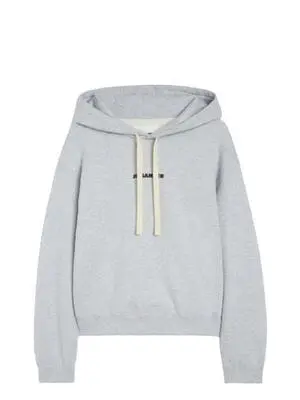 JIL SANDER Jil Sander Logo Print Hoodie Slate Grey