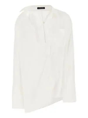 ANN DEMEULEMEESTER Asymmetrical Hem Long-sleeved Shirt - No