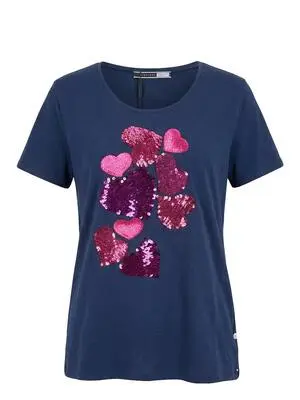 Sportmax Round Neck Embellished T-shirt - Blue