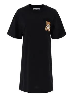 Moschino Teddy Bear Embellished T-shirt Dress - Black