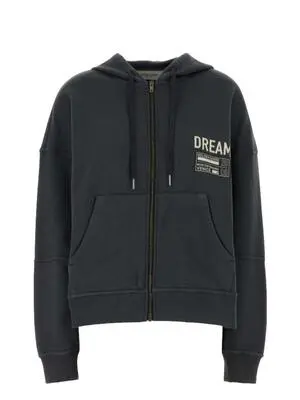 GOLDEN GOOSE Zip-up Drawstring Hoodie - Black