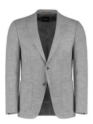 Hugo Boss Patterned Regular-fit Jacket - Grey