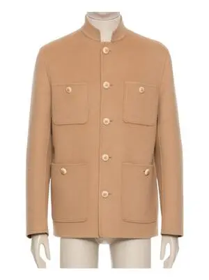 Valentino Garavani Button-up Stand Collar Jacket - Nude
