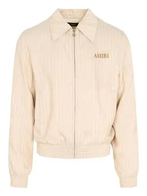 Amiri Amiri Pinstripe Zip-Up Jacket Alabaster