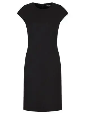 Giorgio Armani Round Neck Zip Up Dress - Black