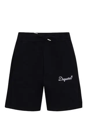 Dsquared2 Relaxed Fit Embroidered Logo Shorts - Black