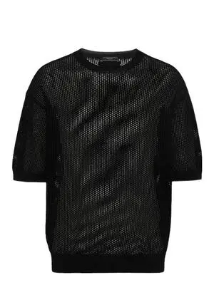 PRADA Prada Short-Sleeved Open-Knit Top