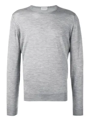 John Smedley Lundy Crew Neck Knitwear - Silver