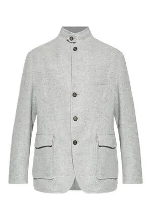 Eleventy Stand Collar Jacket - Gray