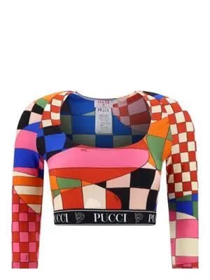 Emilio Pucci Graphic Print Cropped Top - Multicolor