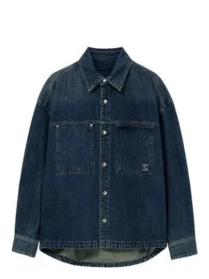WOOYOUNGMI Logo-plaque Denim Shirt - Black