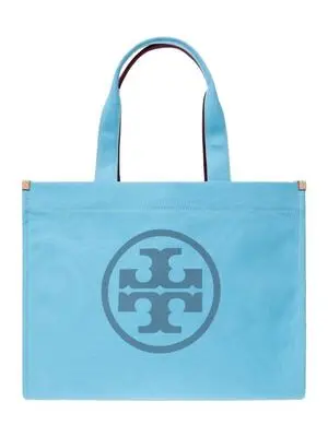 Tory Burch Tory Burch Logo Detailed Two-Tone Tote Bag Blue
