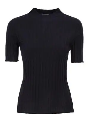 PESERICO Peserico Short-Sleeve Ribbed Turtleneck Sweater