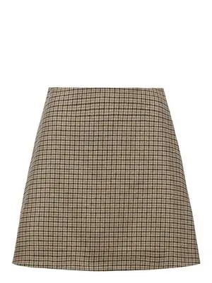 Moncler Checked A-line Mini Skirt - Beige/green