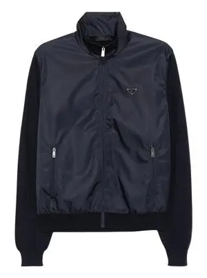 Prada Logo Plaque Zip Jacket - Blue