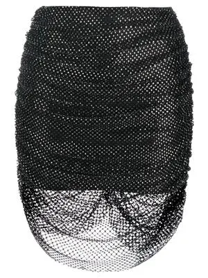 Giuseppe Di Morabito Rhinestone Embellished Mesh Mini Skirt - Black