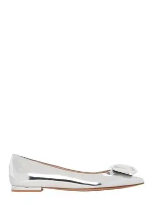 GIANVITO ROSSI Jaipur 05 Patent Leather Ballet Flats With Crystal Embellishments - Silver