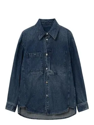 WOOYOUNGMI Denim Shirt With Back Logo - Blue