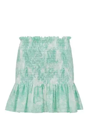 Dior Ruffled Miniskirt - White/ocean Blue