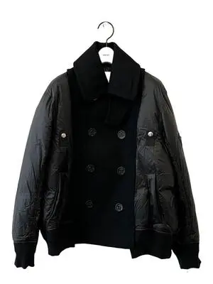 Sacai Double-breasted Down Jacket - Black