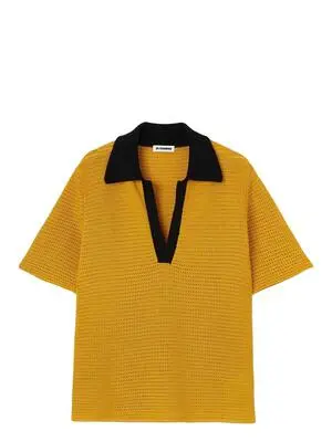 JIL SANDER Knitted Polo Shirt - Goldenoak
