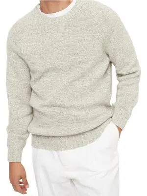 Brunello Cucinelli Marl-knitted Crewneck Jumper - Olive