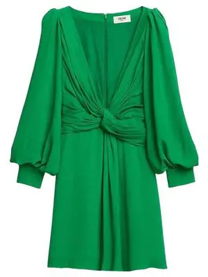 Celine V-neck Long-sleeved Dress - Green